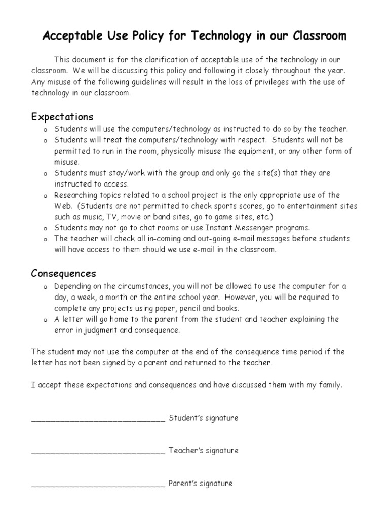 Classroom Technology Use Policy | PDF | Career & Growth