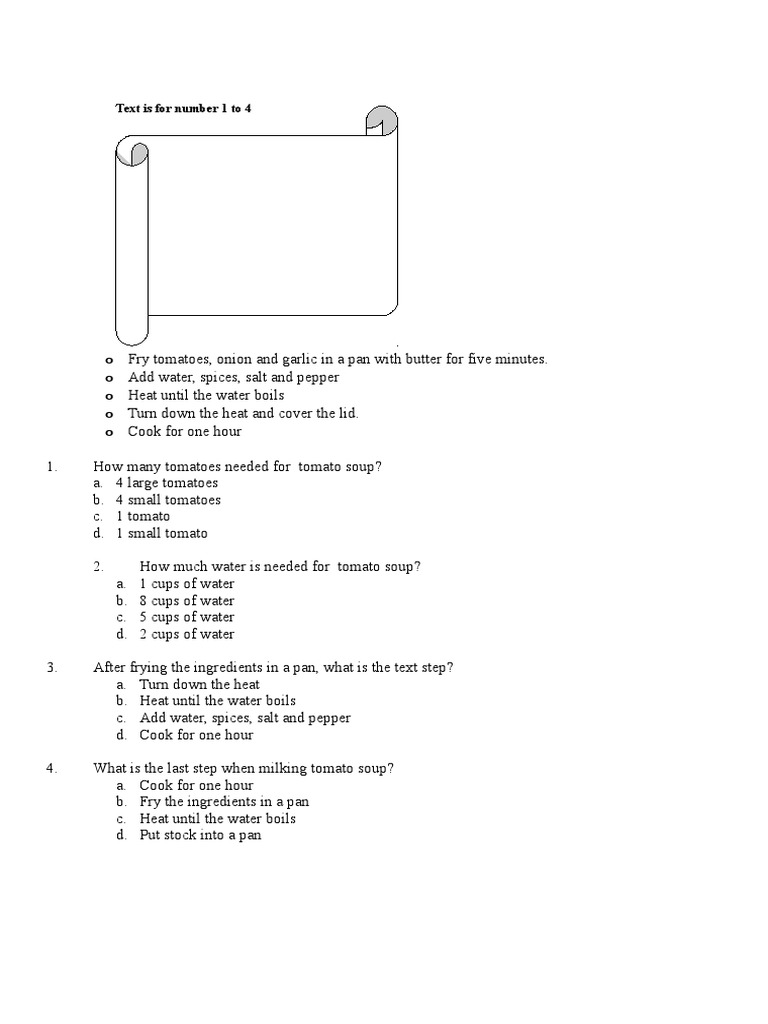 Text Is For Number 1 To 4 | PDF