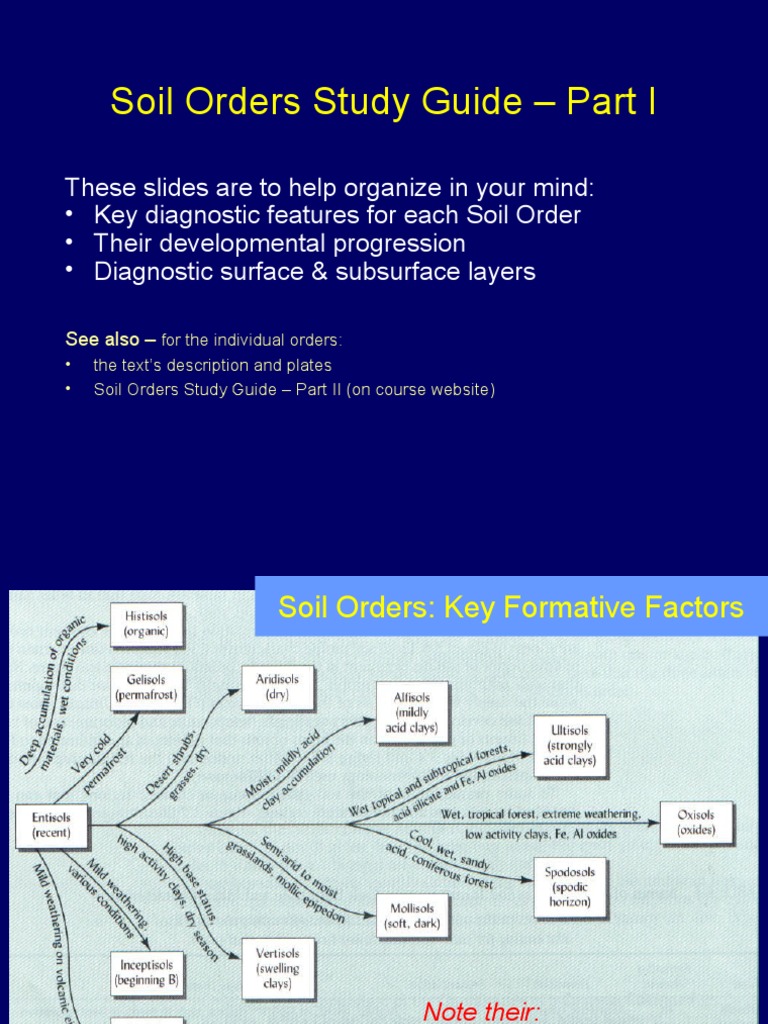 Soil Orders Study Guide - Part I | PDF