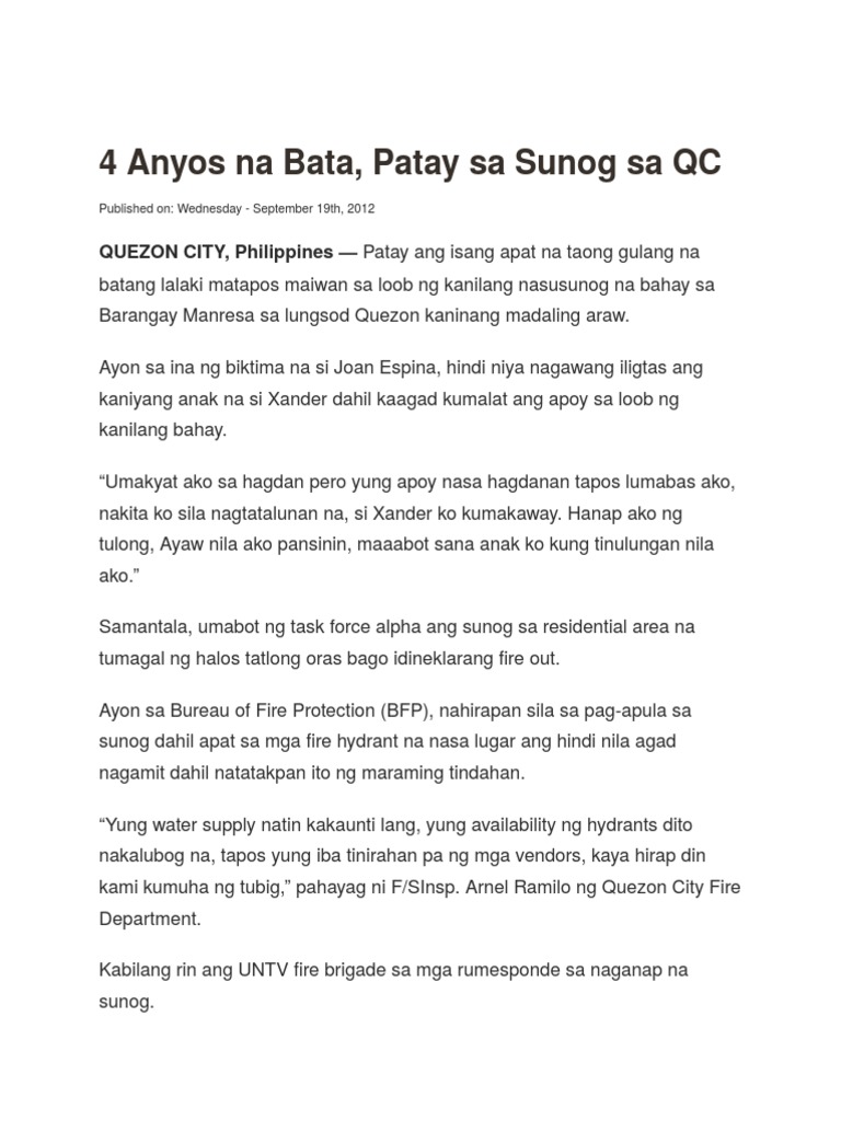 Bata Sunog | PDF