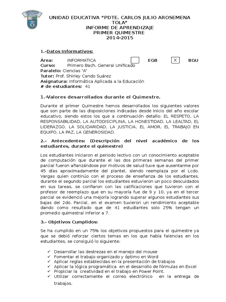 Informe de Tutor | PDF | Microsoft PowerPoint | Internet