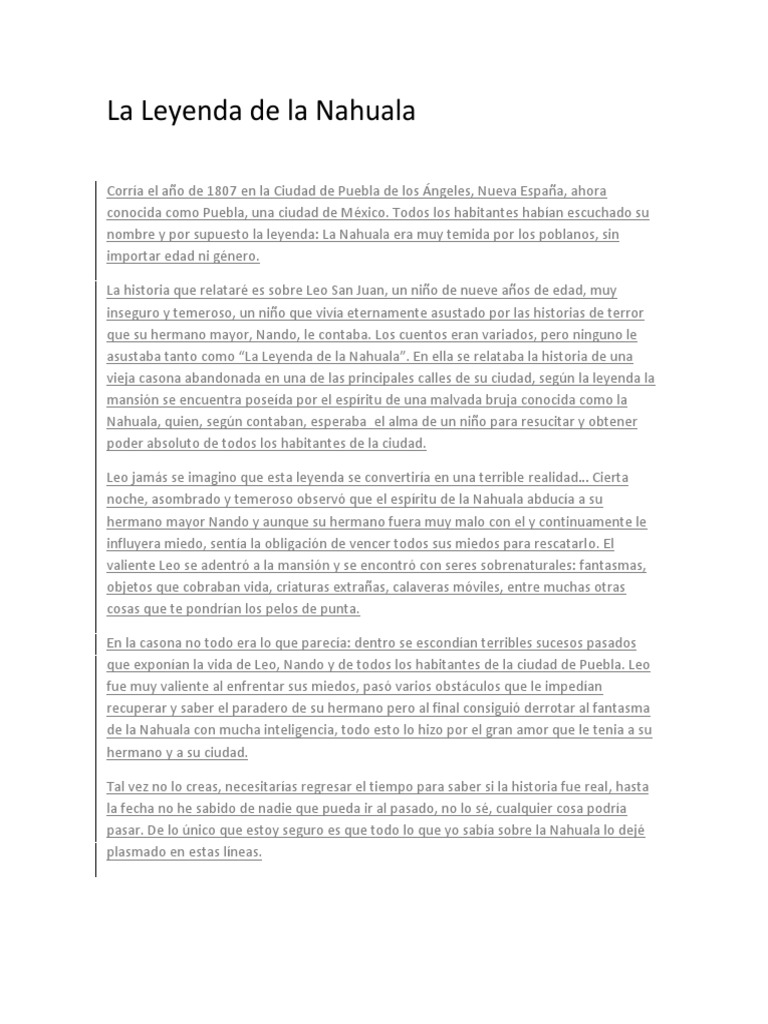 La Leyenda De La Nahuala Descargar