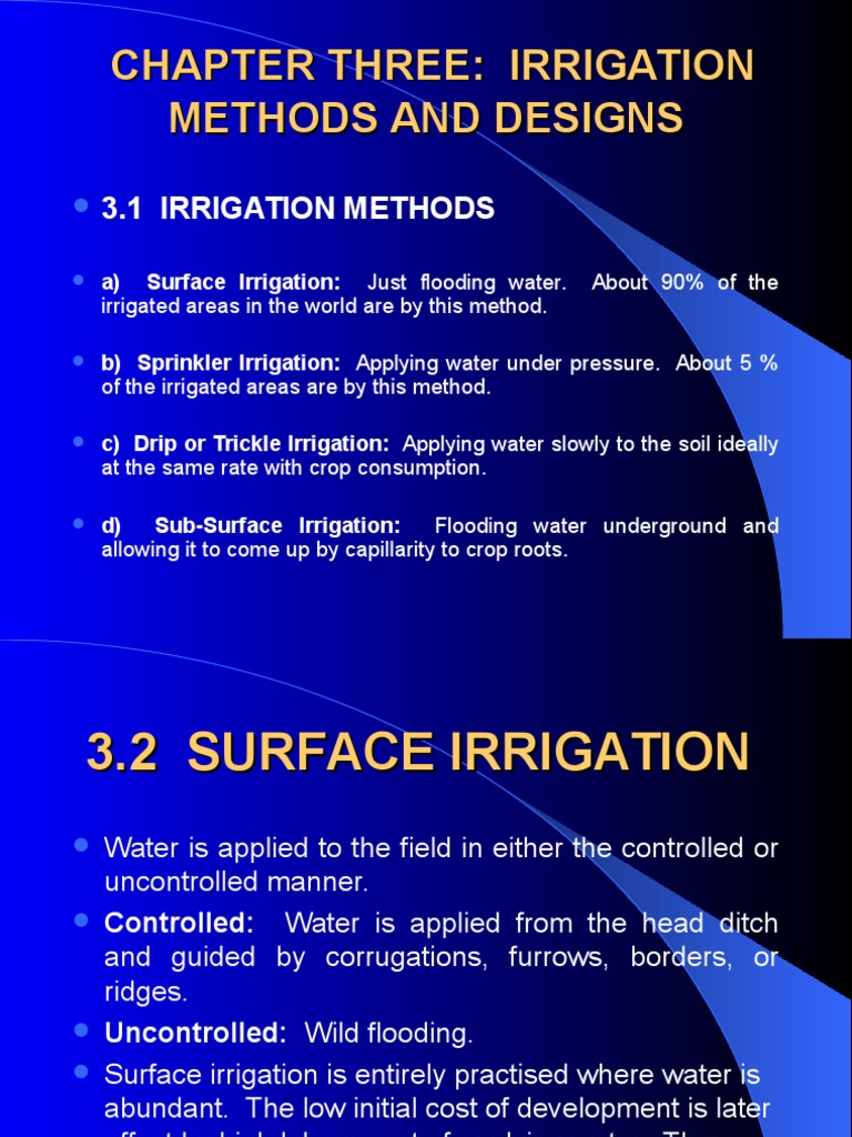 Irrigation Methods | PDF | Irrigation | Plough
