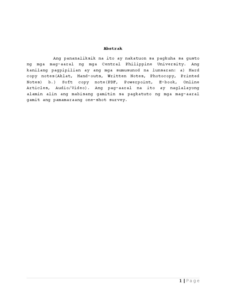 Filipino Thesis | PDF