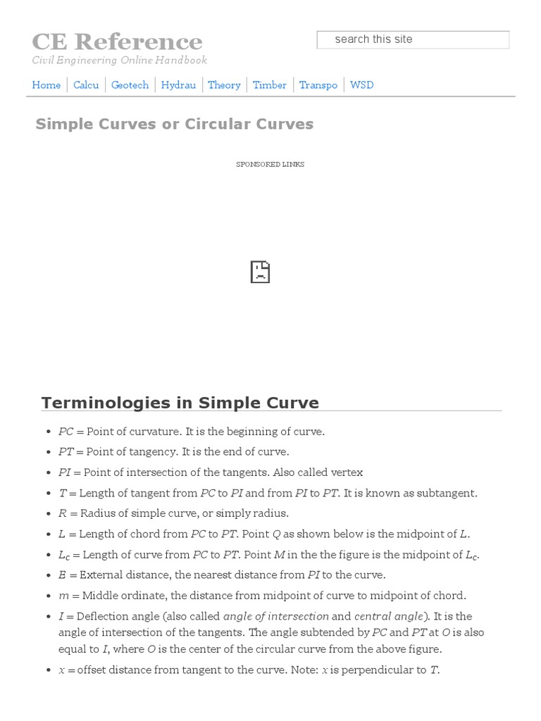 Simple Curves or Circular Curves _ Surveying and Transportation ...