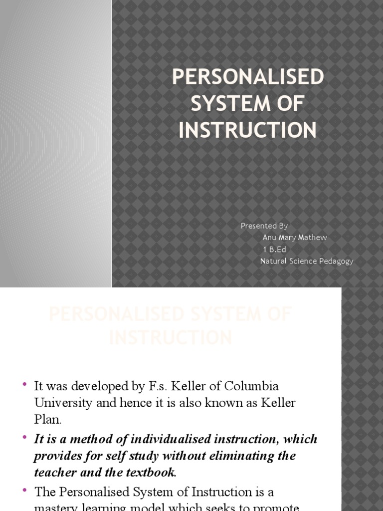 Personalized System Of Instruction Pdf