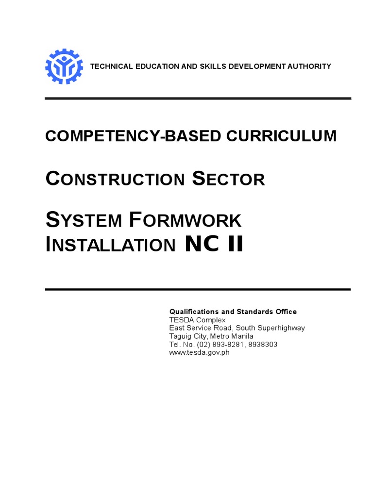 CBC System Formwork Instalation NC II Ttsat | Download Free PDF ...