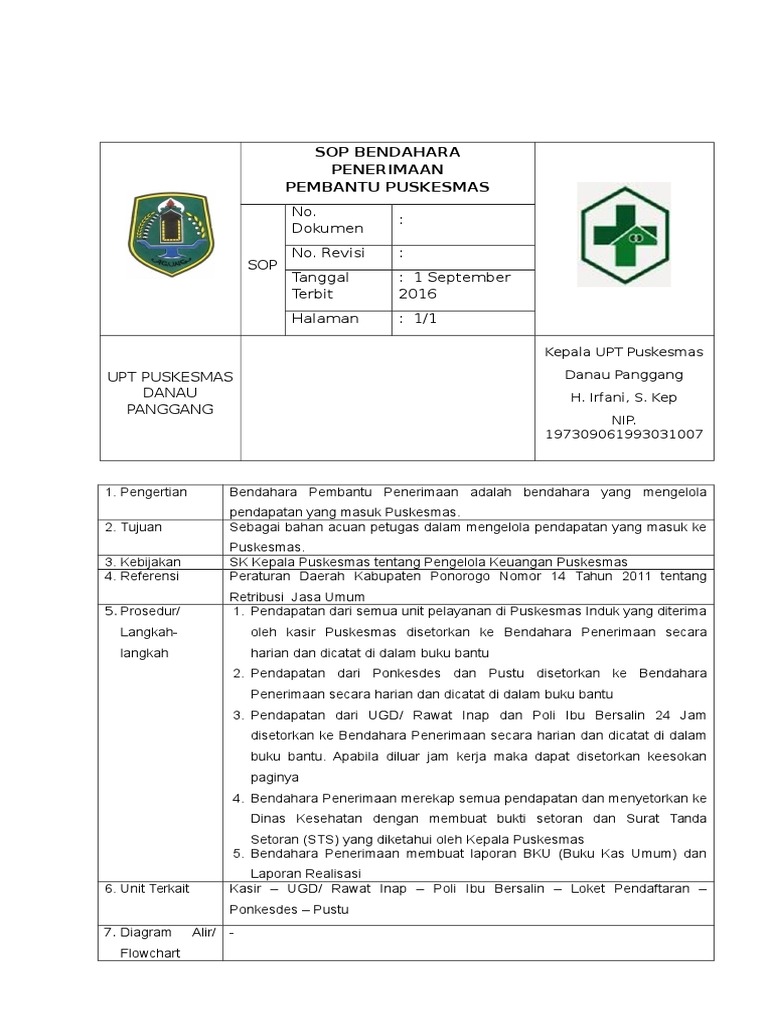Sop Bendahara Penerimaan | PDF