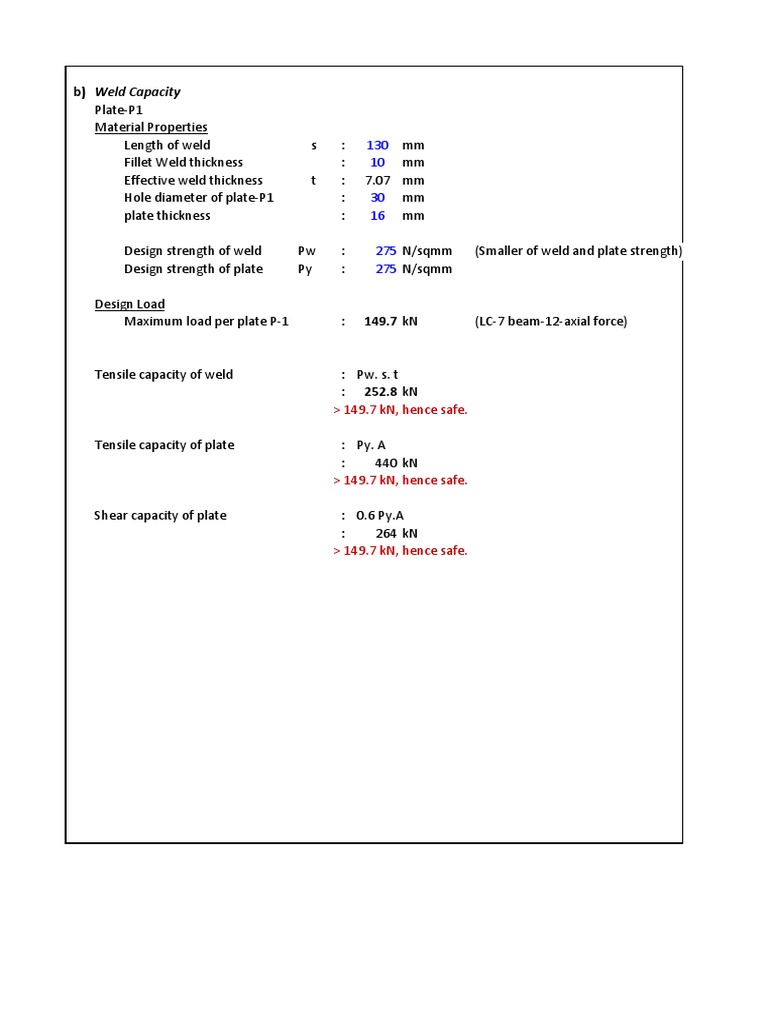 Weld Strength Calculation Overview | PDF