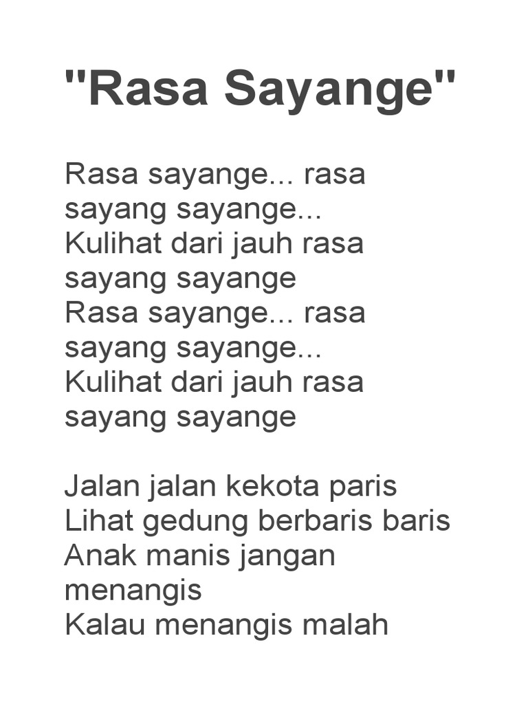 Rasa Sayange | PDF
