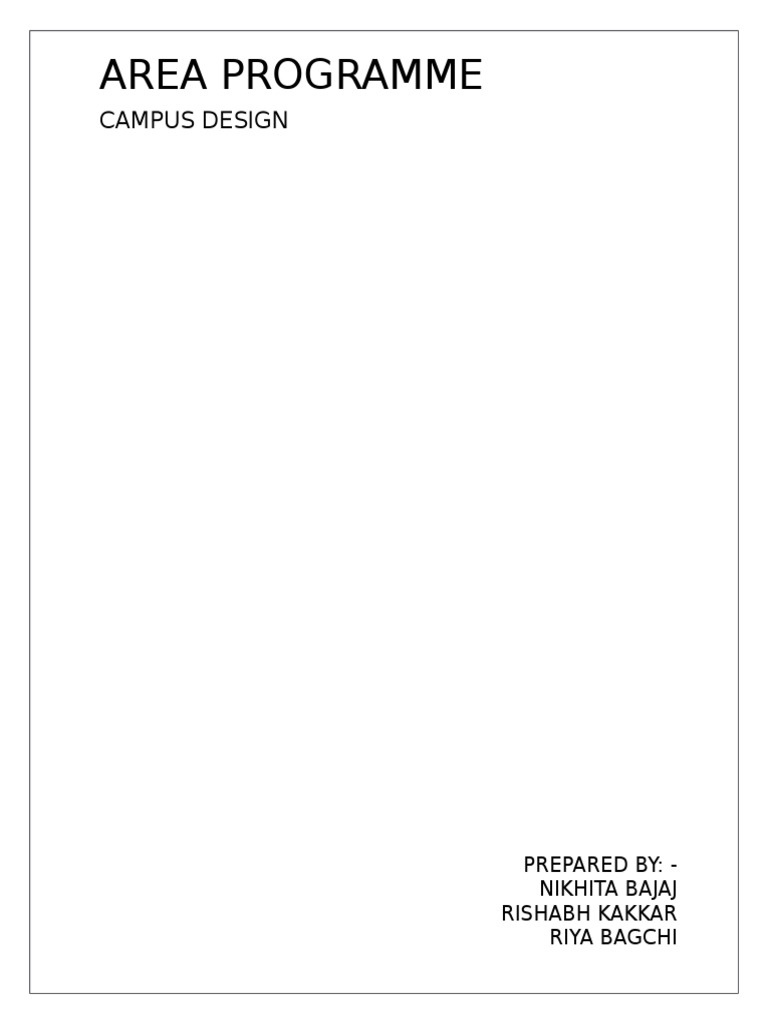 Area Programme: Campus Design | PDF | Academia