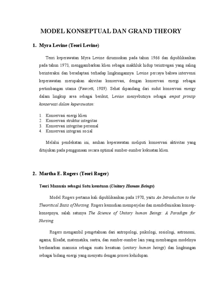Model Konseptual Dan Grand Theory | PDF