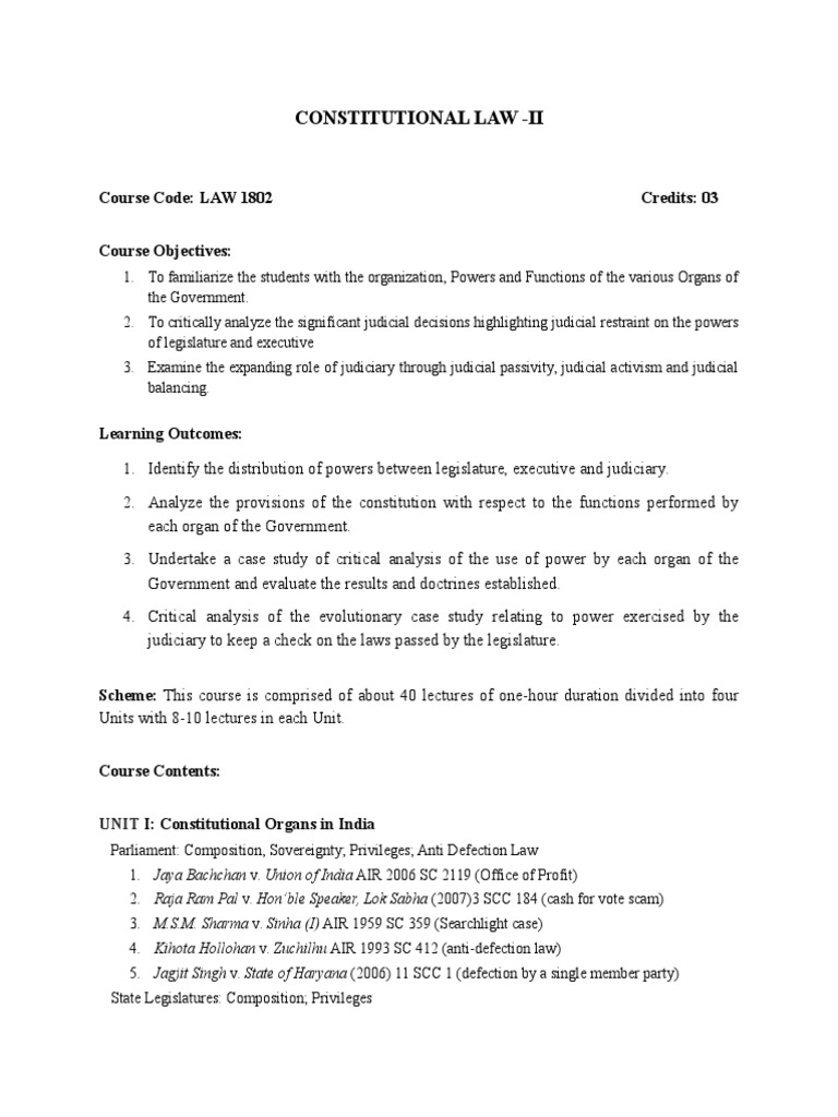 Constitutional Law II | PDF | Judiciaries | Constitutional Law