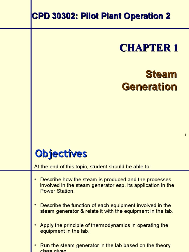 Chapter 1 Steam Generation | PDF | Boiler | Steam