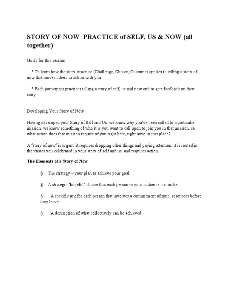 Self Us Now Together | PDF | Storytelling | Narrative