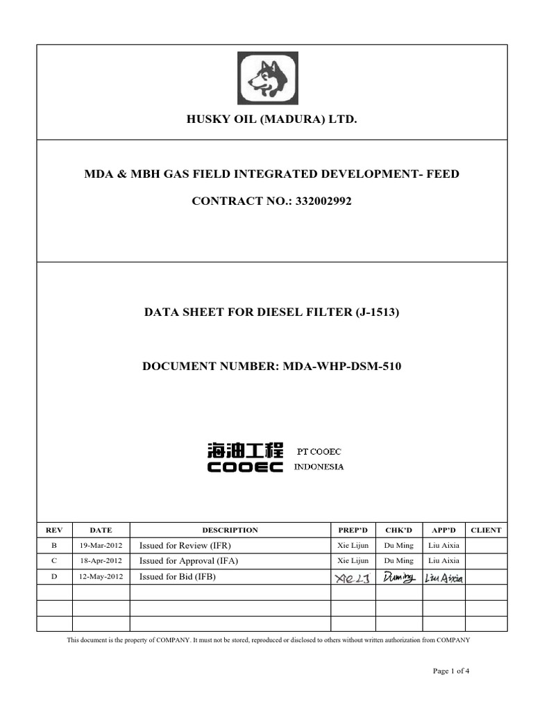 Mda WHP DSM 510 Rev.d (Diesel Filter) | PDF | Pressure | Mechanical ...