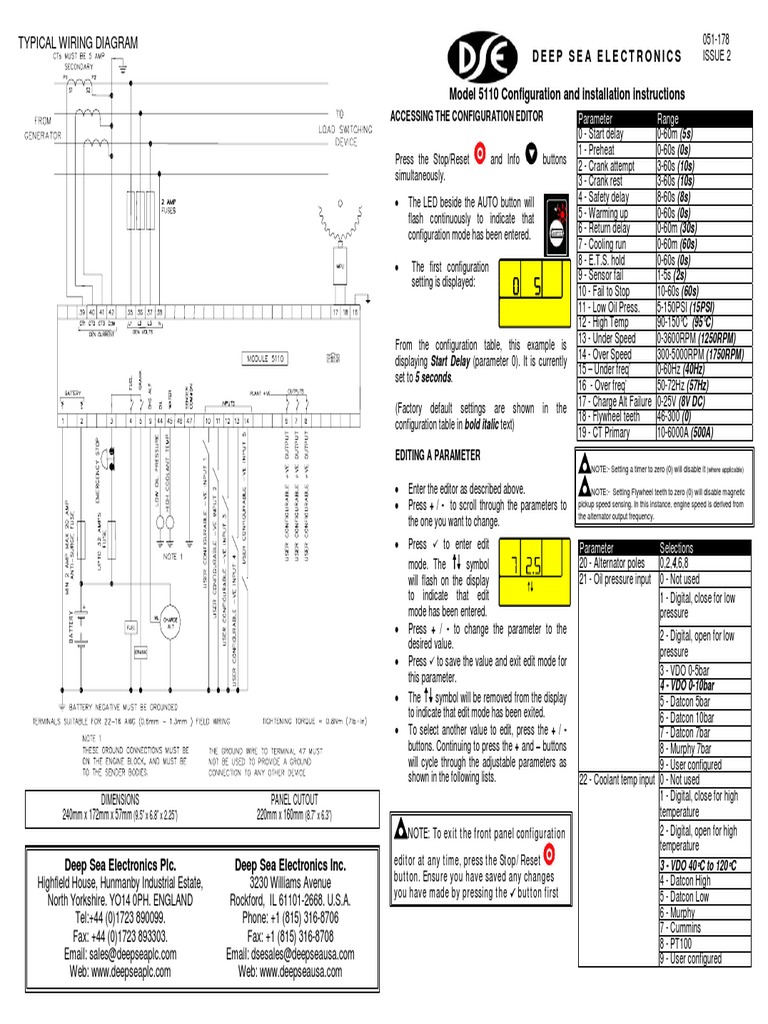 Deep Sea 5110 | PDF | Parameter (Computer Programming) | Electromagnetism