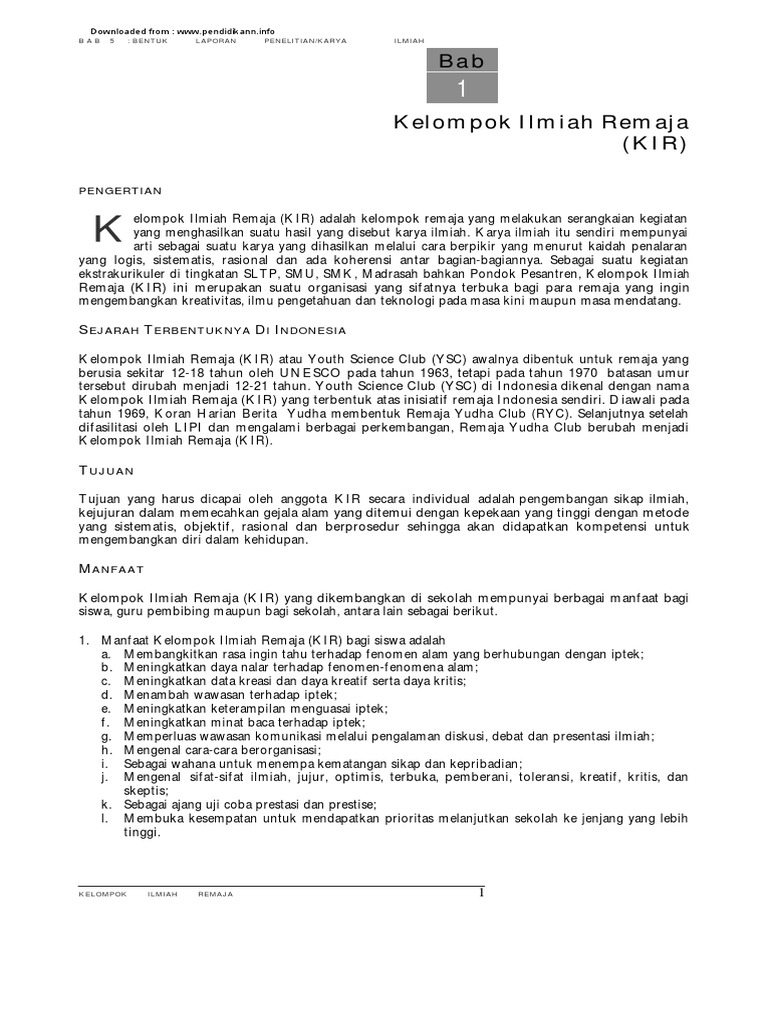 Contoh Karya Ilmiah Tentang KIR | PDF