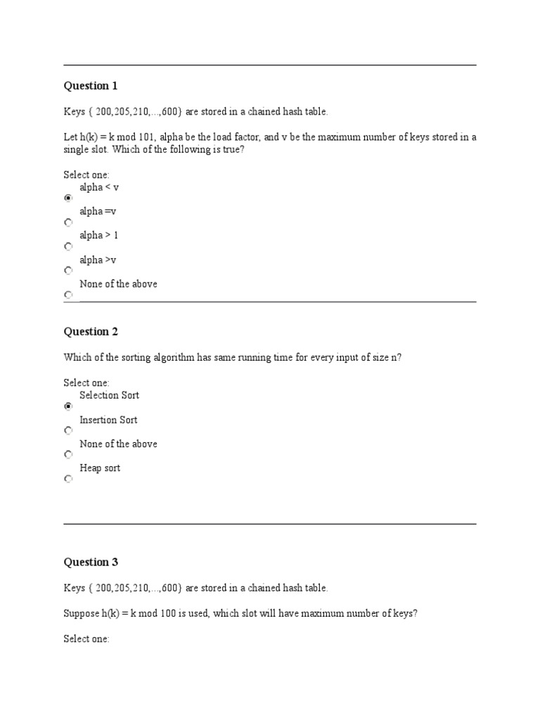 DSAD Qz2 | PDF | Algorithms And Data Structures | Applied Mathematics