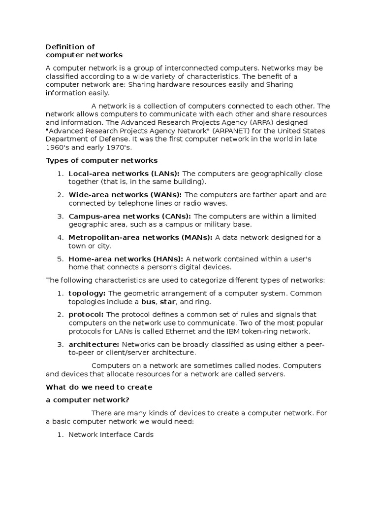 Definition of Computer Networks | PDF | Cryptography | Computer Network