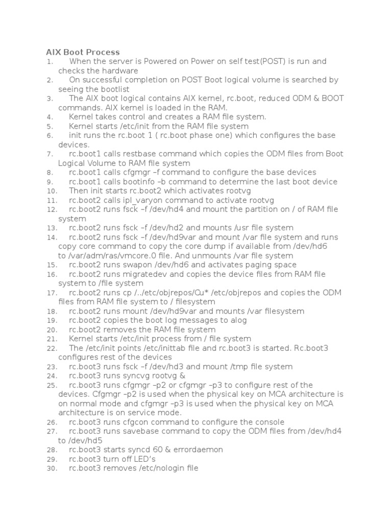 AIX Boot Process | PDF | Ip Address | Computer Network