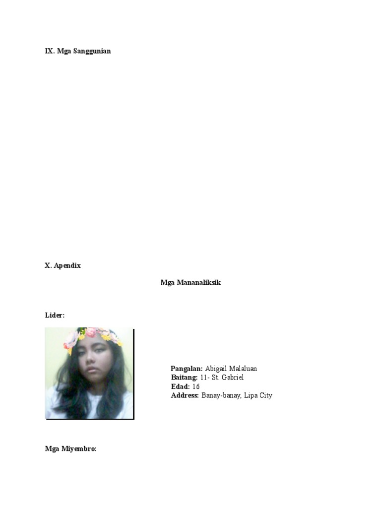 Sanggunian & Apendix | PDF