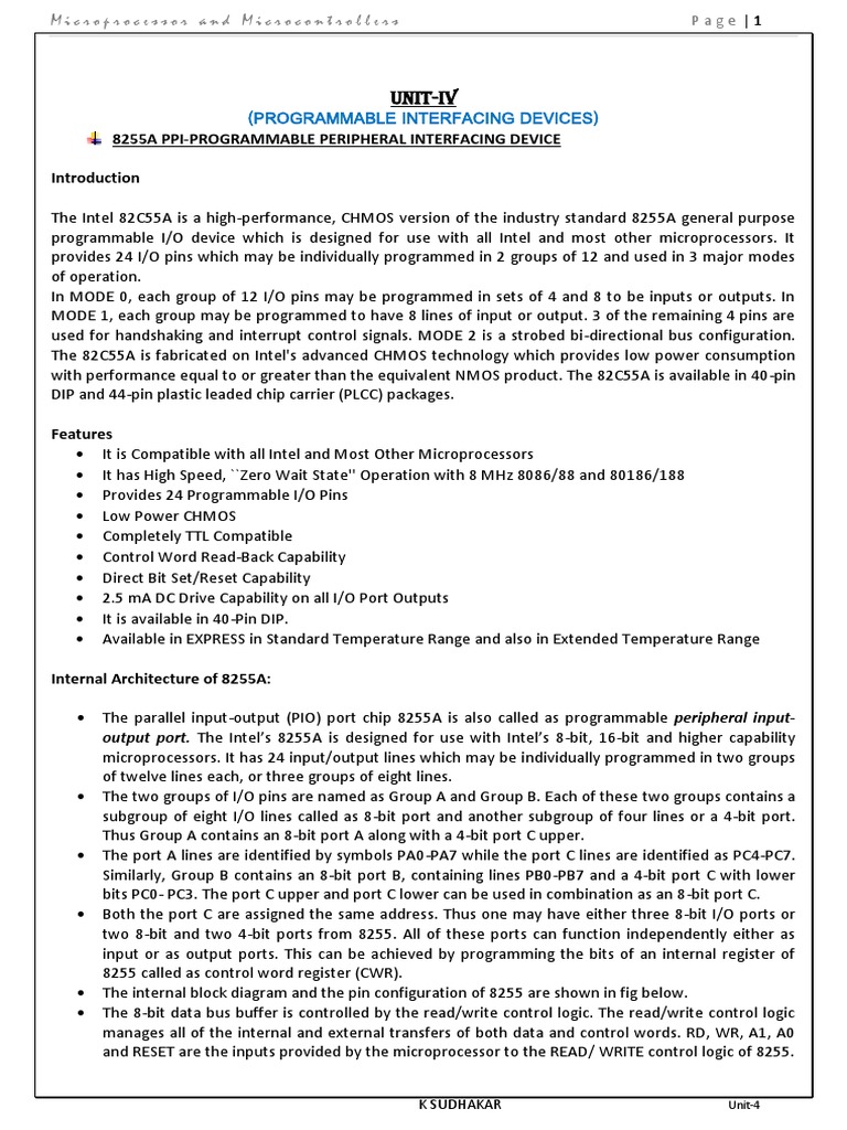 8255A Programmable Interface Guide | PDF | Electronic Design | Integrated Circuit
