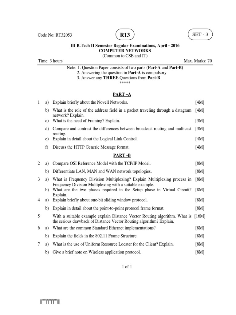 III B.Tech II Semester Regular Examinations, April - 2016 Computer ...