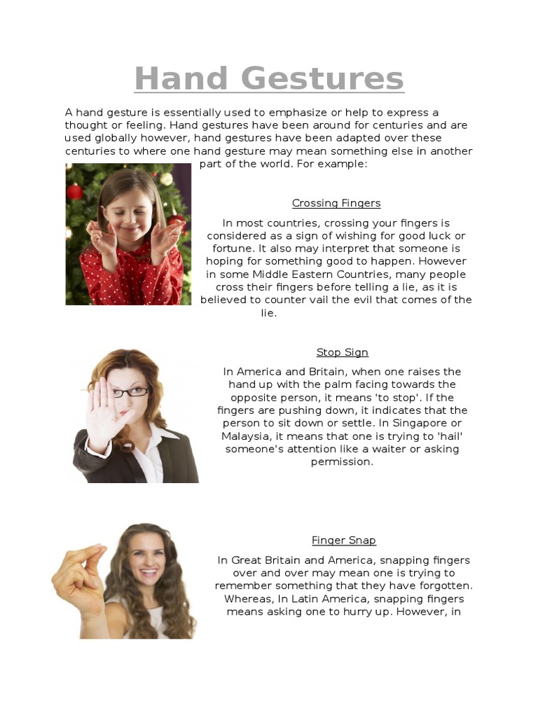 Hand Gestures | PDF | Gesture
