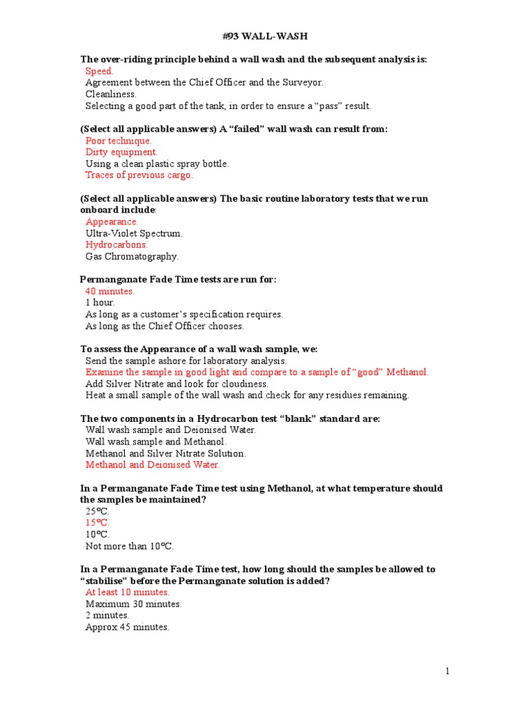 Wall Wash | PDF | Purified Water | Methanol