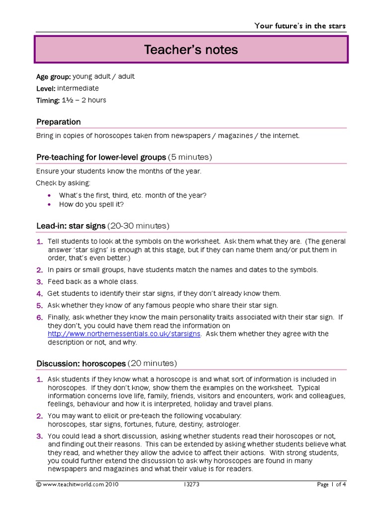 Zodiac Lesson Plan and Game | PDF | Astrological Sign | Horoscope