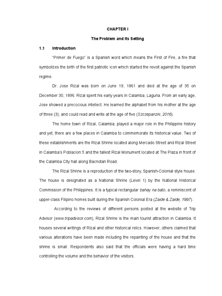 The Problem and Its Setting 1.1 | PDF | Tourism And Leisure | Tourism