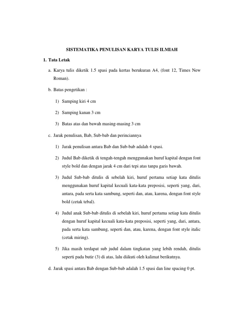Sistematika Penulisan Lkti Siswa | PDF