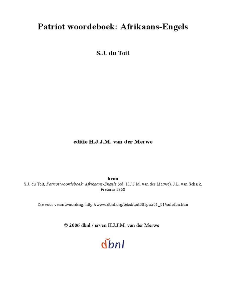 Afrikaans To AEnglish Dictionary | PDF