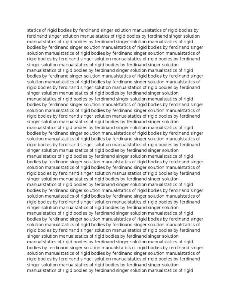 Singer's Statics Solution Manual | PDF | Mechanics | Nature