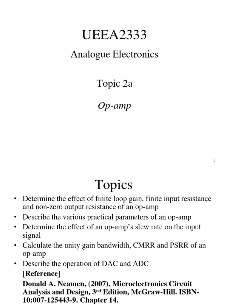 Ch2a Op Amp v3 | PDF | Operational Amplifier | Amplifier