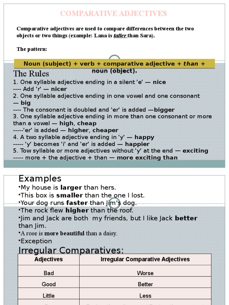 The Rules: Comparative Adjectives | PDF | Foreign Language Studies