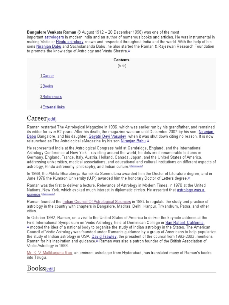 B V Raman | PDF | Occult | Superstitions