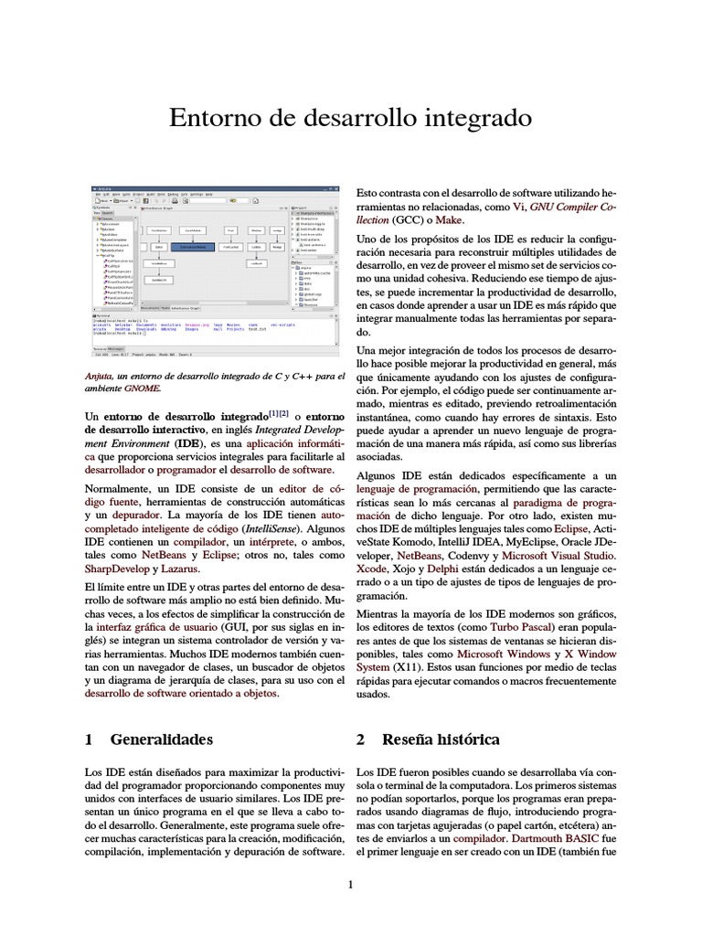 Entorno de Desarrollo Integrado | PDF | Entorno de desarrollo integrado | Programación de ...