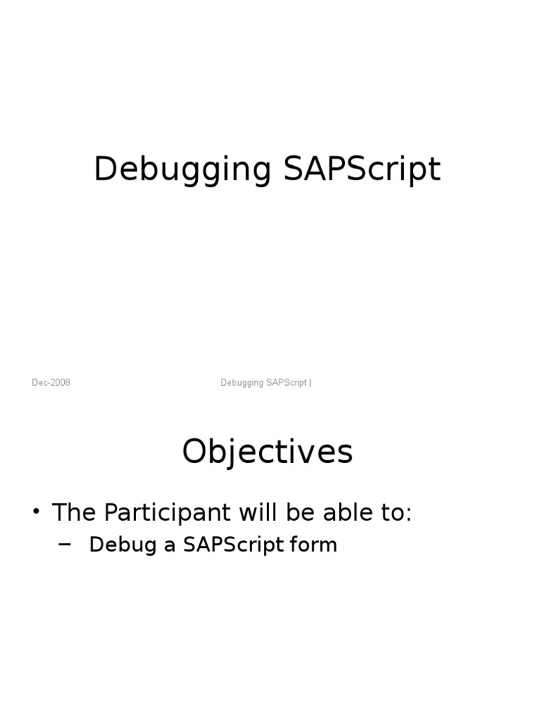 Debugging Sap Script | PDF