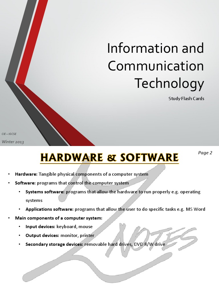 IGCSE ICT Study Flashcards | PDF | Usb Flash Drive | Computer Network