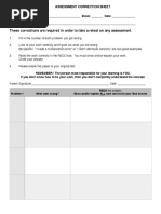 Test Corrections Template | PDF