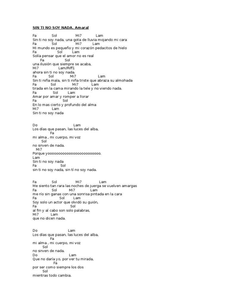Sin Ti No Soy Nada | PDF