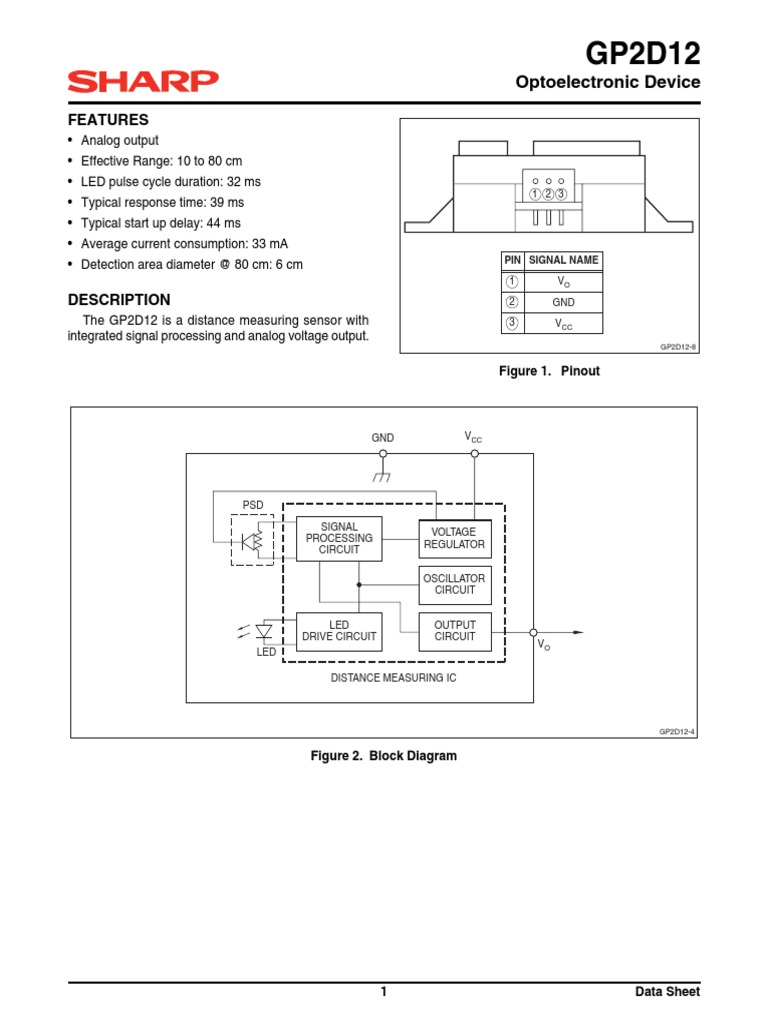Cam Bien Vat Can Sharp GP2D12 F77 | PDF | Sensor | Mirror