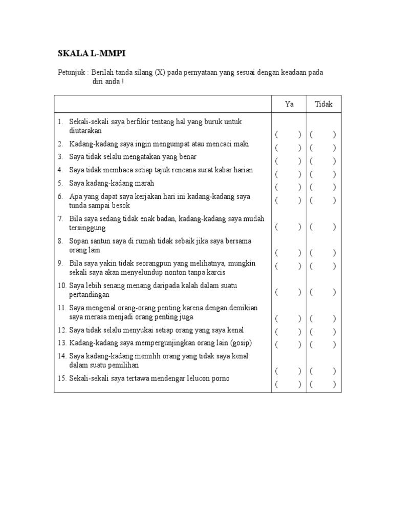 Skala L Mmpi | PDF