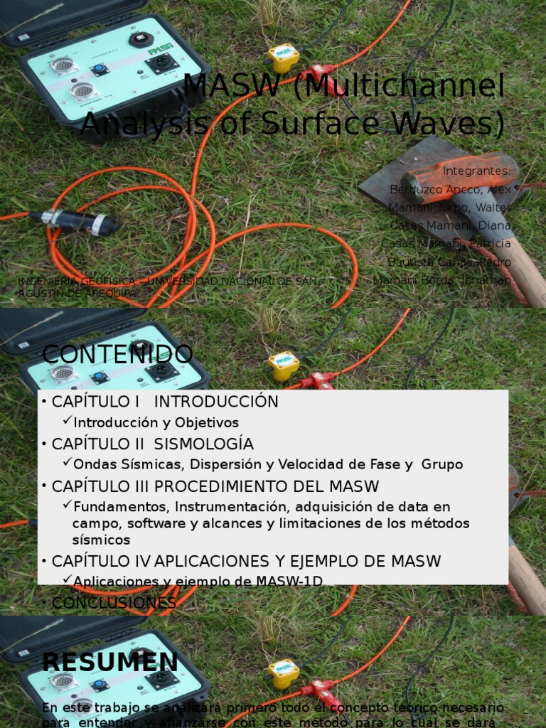 MASW (Multichannel Analysis of Surface Waves) | Descargar gratis PDF | Olas | Transformada de ...