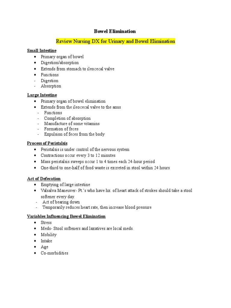 Module 10 - Bowel Elimination | PDF | Constipation | Gastrointestinal Tract