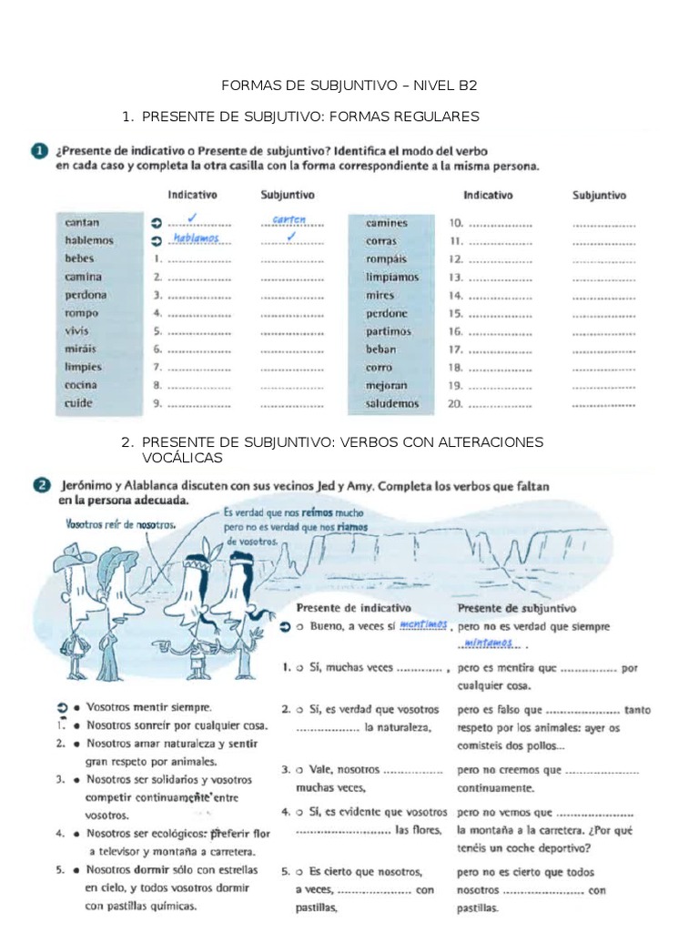 Subjuntivo B2/C1 - Ejercicios | PDF