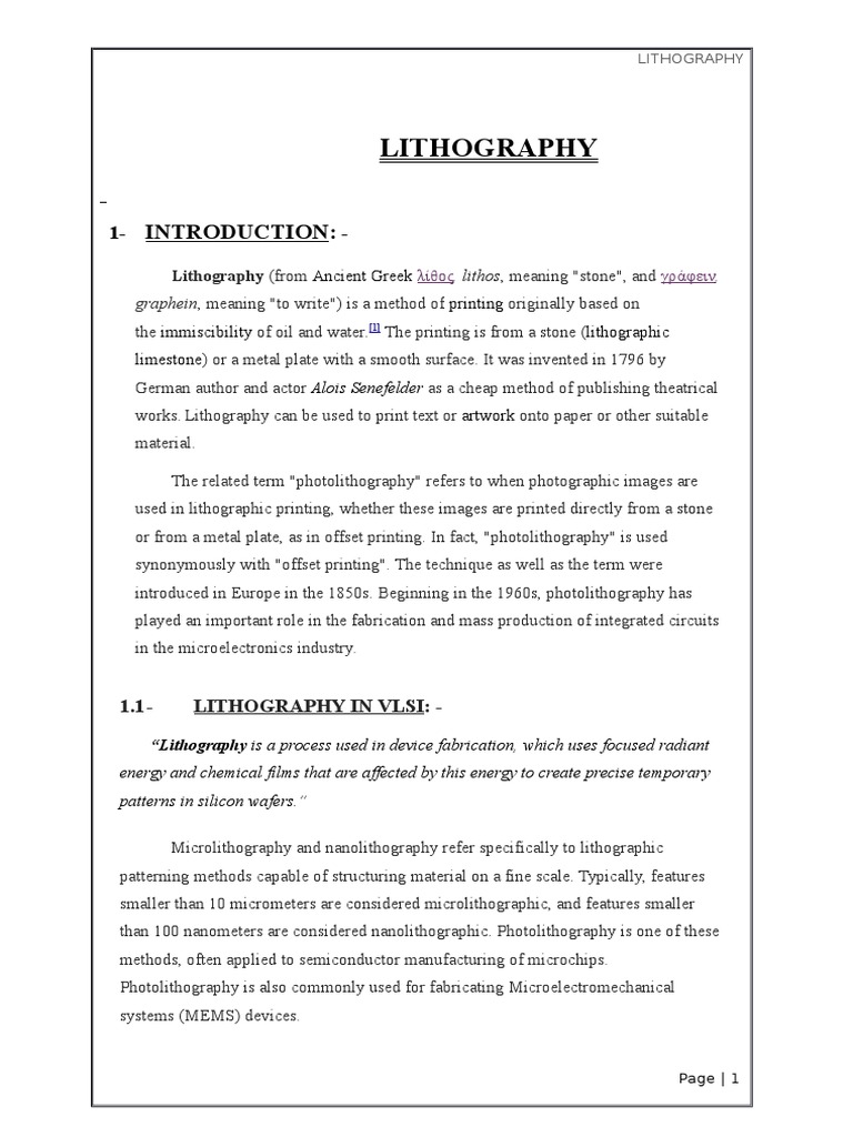 Lithography | PDF | Photolithography | Semiconductors