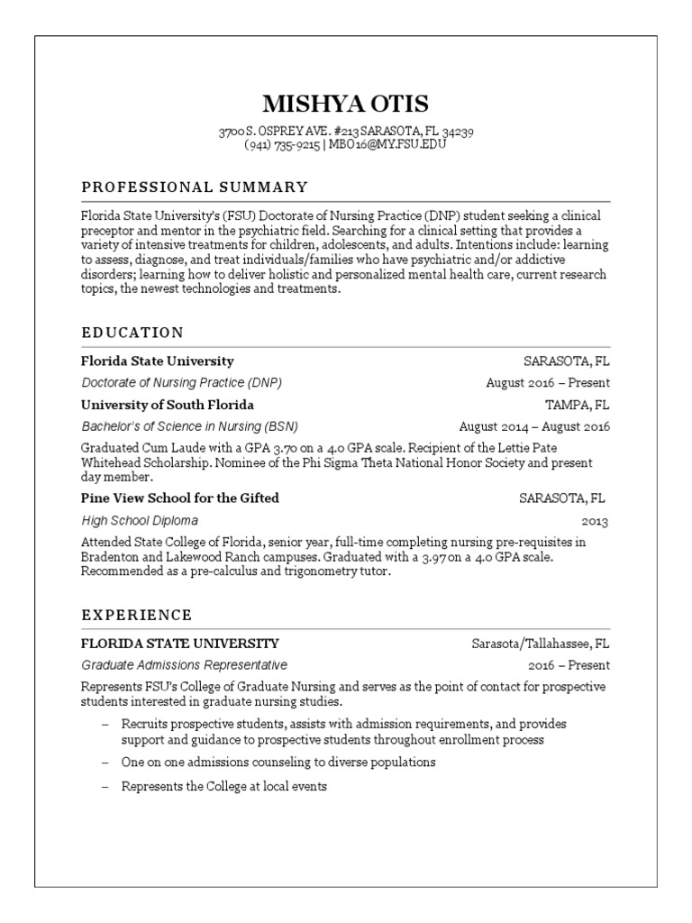 Preceptor Resume.docx | Nursing | Patient